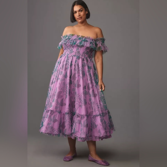 Hutch | Dresses | Nwt Hutch Offtheshoulder Smocked Tiered Midi Dress ...